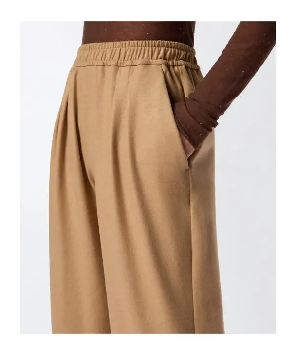 Pinko Pleated Elastic-waist Wide-leg Trousers