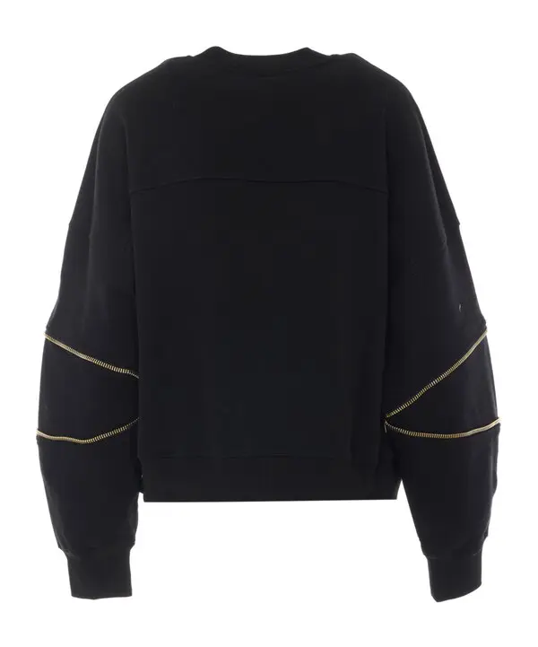 Elisabetta Franchi Logo Printed Zip-detailed Crewneck Sweatshirt