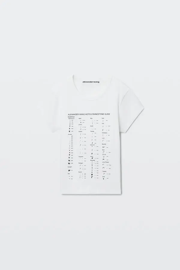 Alexander Wang Fitted Ss T-shirt W/ Hotfix Card Graphic