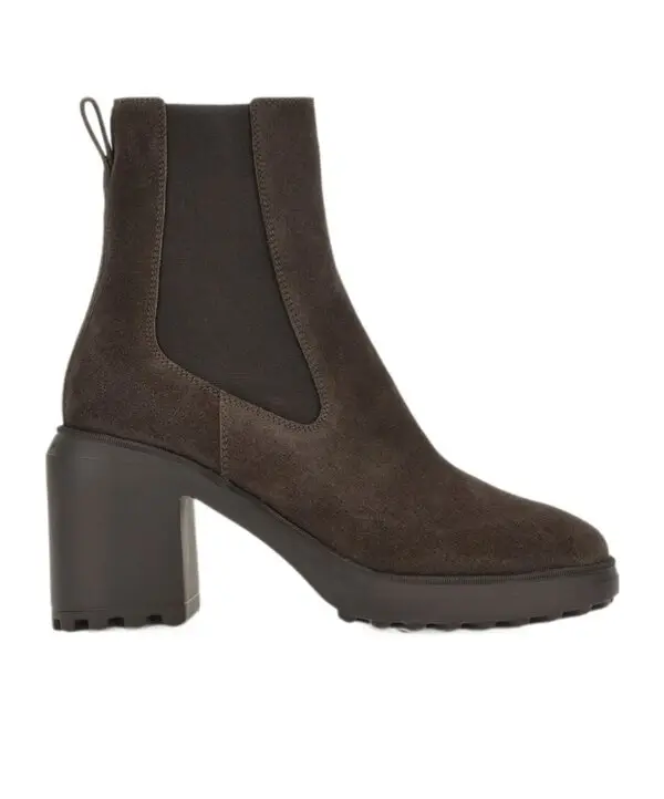 Hogan Round Toe Ankle Boots - Black