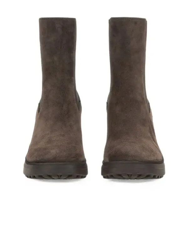 Hogan Round Toe Ankle Boots - Black