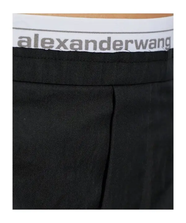 Alexander Wang Logo-waistband Pleated Trousers