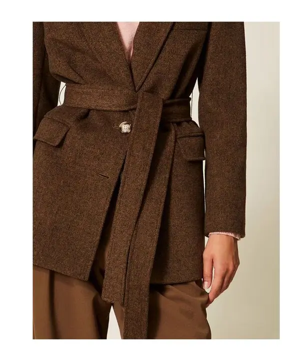 TWINSET Velvet-finish Wool Blazer