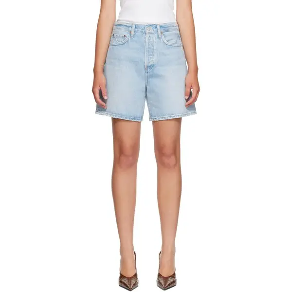 AGOLDE High-waisted Wide-leg Denim Shorts