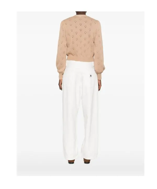 TWINSET Heart Patterned Knit Cardigan - Nude