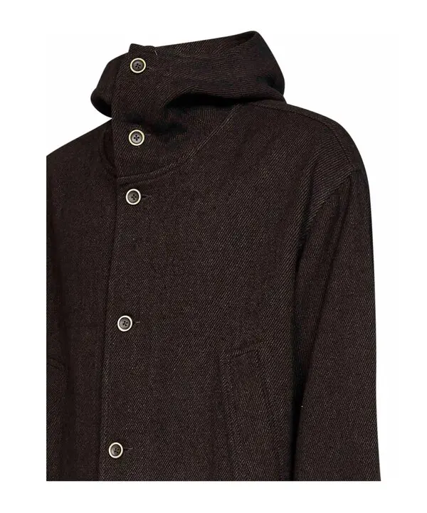 UMA WANG Long Sleeve Single-breasted Hooded Jacket