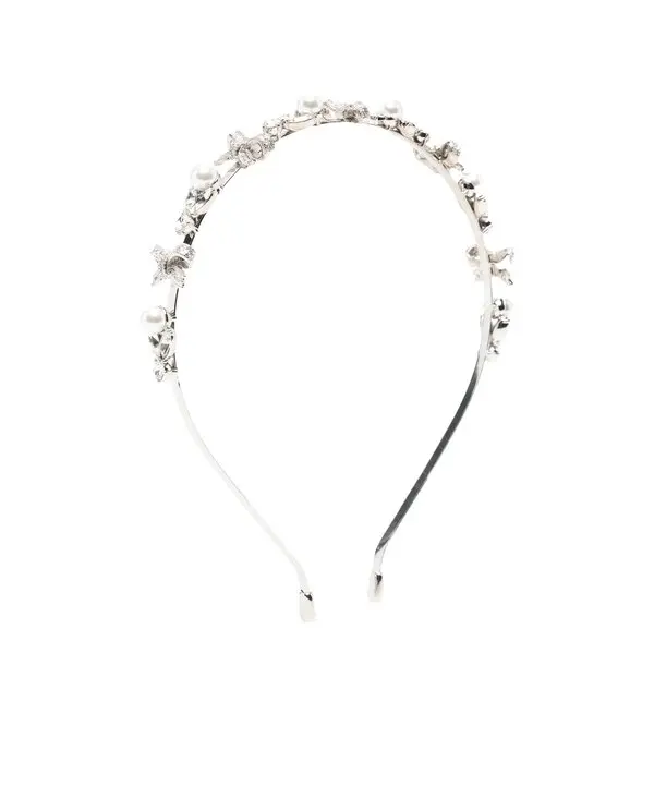 SELF-PORTRAIT Crystal-embellished Headband - Silver/white