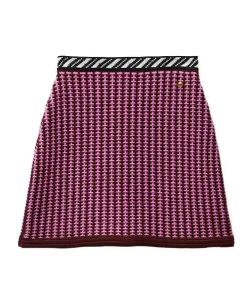 Versace Wool Crochet-stitch Knit Mini Skirt