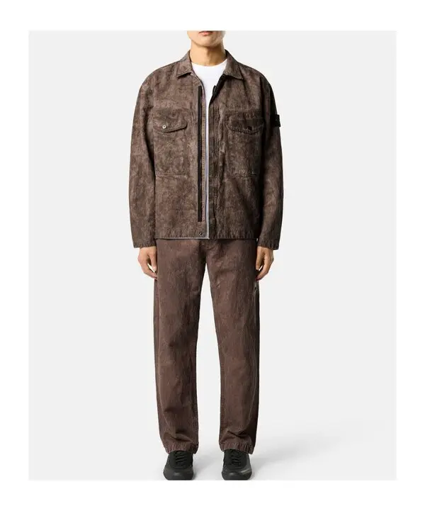 Stone Island Long Sleeve Shirt Jacket With Concealed Closure And Flap Chest Pockets