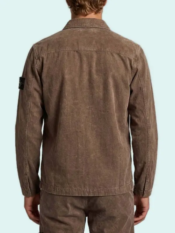 Stone Island Long Sleeve Shirt Jacket With Concealed Closure And Flap Chest Pockets