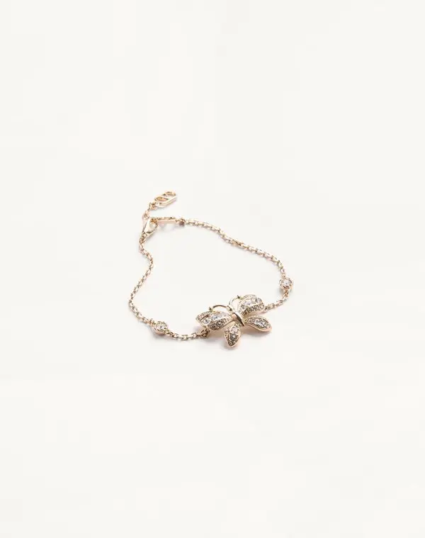 Valentino Garavani Flutterby Bracelet In Metal And Swarovski Crystals