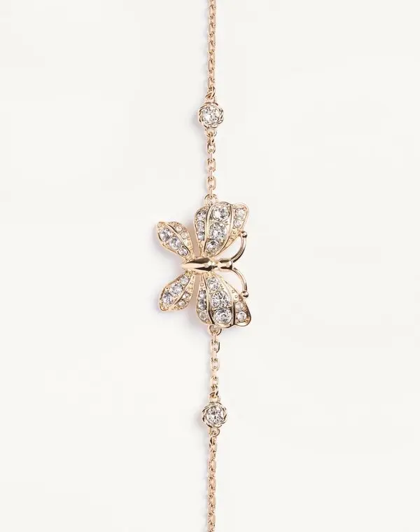 Valentino Garavani Flutterby Bracelet In Metal And Swarovski Crystals