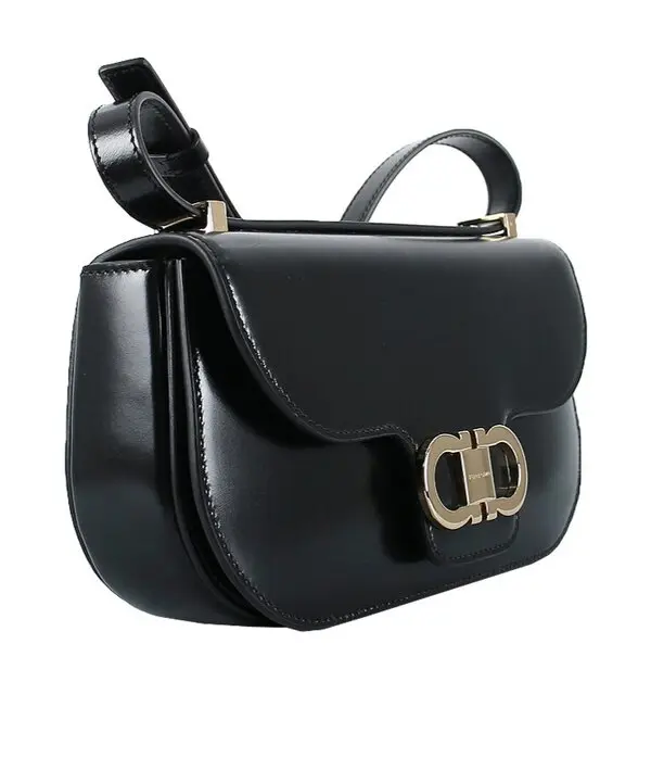FERRAGAMO Gold-tone Gancini Flap Shoulder Bag