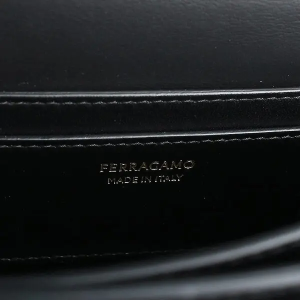 FERRAGAMO Gold-tone Gancini Flap Shoulder Bag