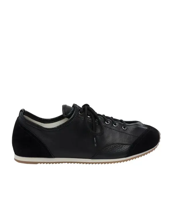 LEMAIRE Round-toe Lace-up Sneakers - Black