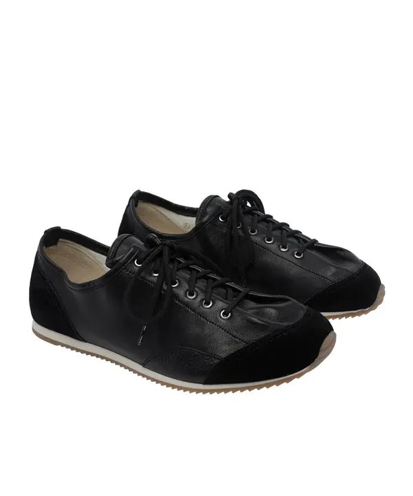 LEMAIRE Round-toe Lace-up Sneakers - Black