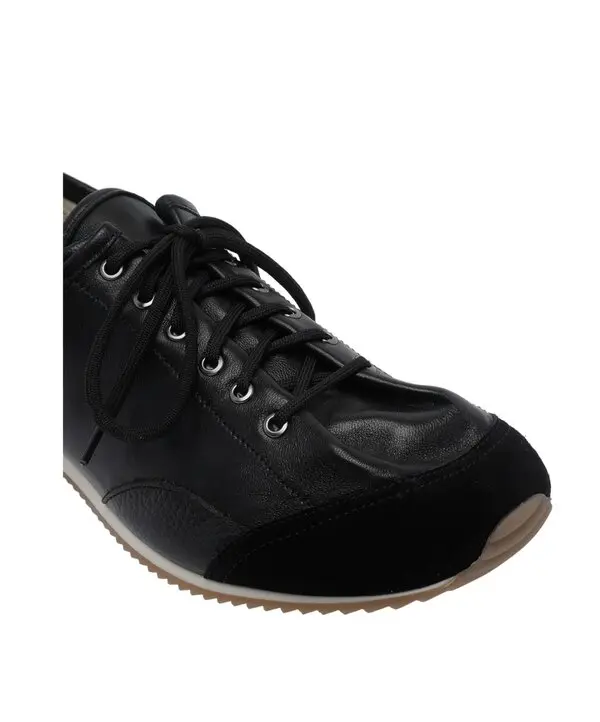 LEMAIRE Round-toe Lace-up Sneakers - Black