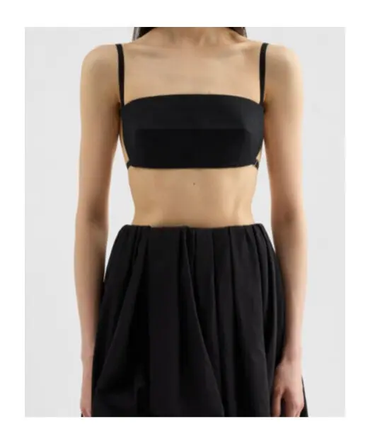 JIL SANDER Silk Faille Cropped Top