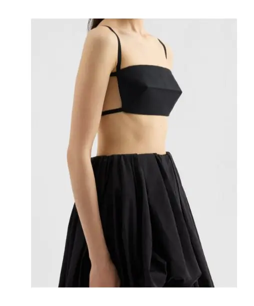 JIL SANDER Silk Faille Cropped Top