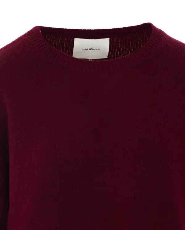 LISA YANG Mila Crewneck Knitted Sweater - Red