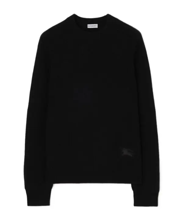 Burberry Cashmere Sweater With Knitted Knight Motif - Black