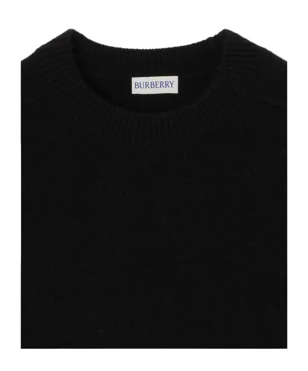 Burberry Cashmere Sweater With Knitted Knight Motif - Black