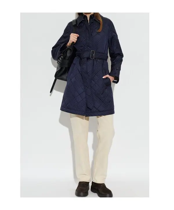 Burberry Darliston Quilted Coat With Belt