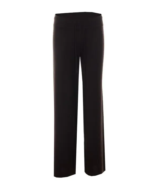LISA YANG Wide-leg Knitted Trousers - Dark Brown