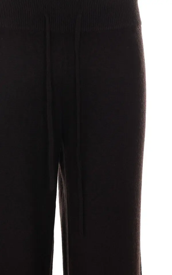 LISA YANG Wide-leg Knitted Trousers - Dark Brown
