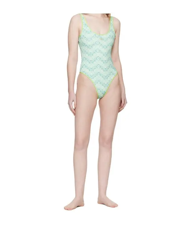 Casablanca Wavy Letter Pattern Swimsuit