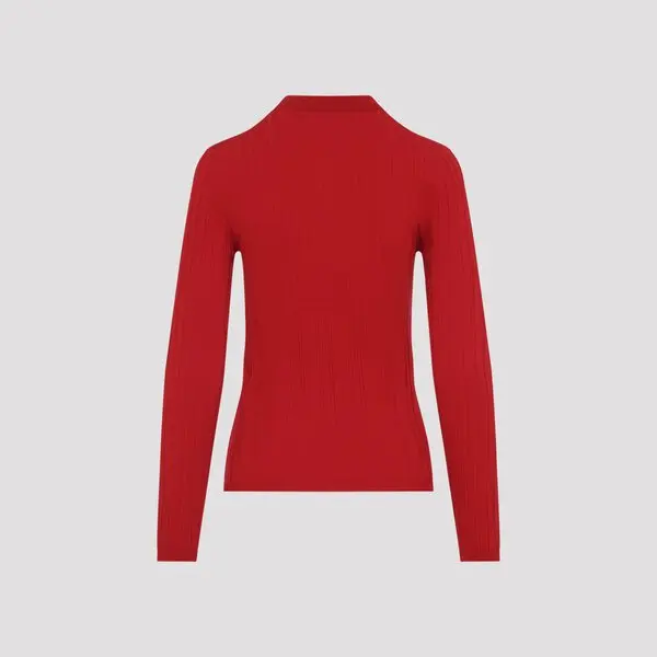Prada Long-sleeve Ribbed Knit Polo Shirt - Red