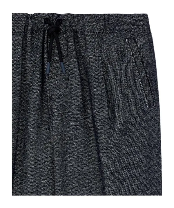 Emporio Armani Trousers With Herringbone Pattern And Drawstring