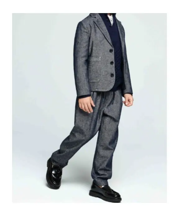 Emporio Armani Trousers With Herringbone Pattern And Drawstring