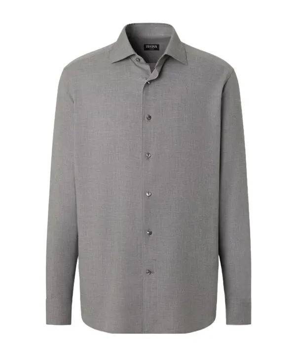 Zegna Grey Mélange Cashco Shirt - Gray Blend