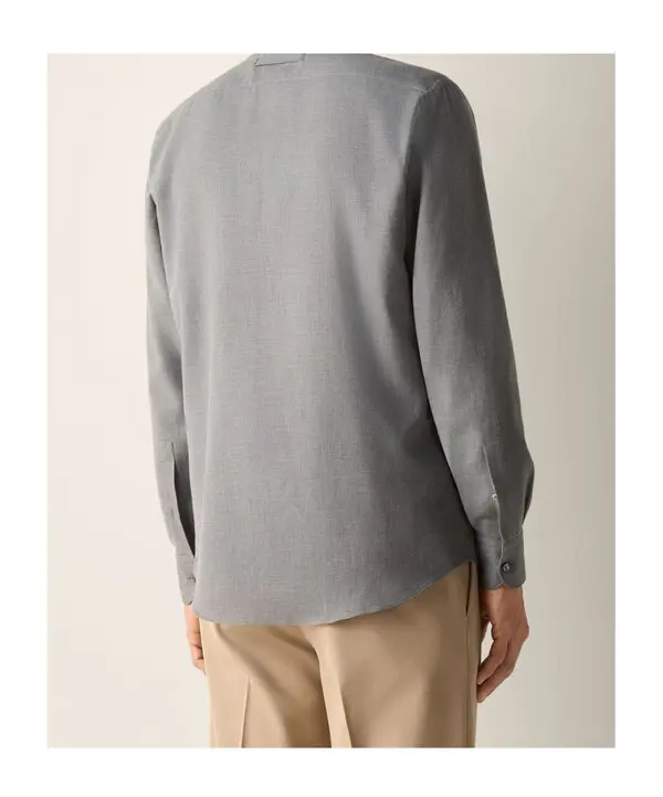 Zegna Grey Mélange Cashco Shirt - Gray Blend