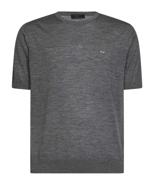 Prada Short Sleeve Crew Neck Knit Top