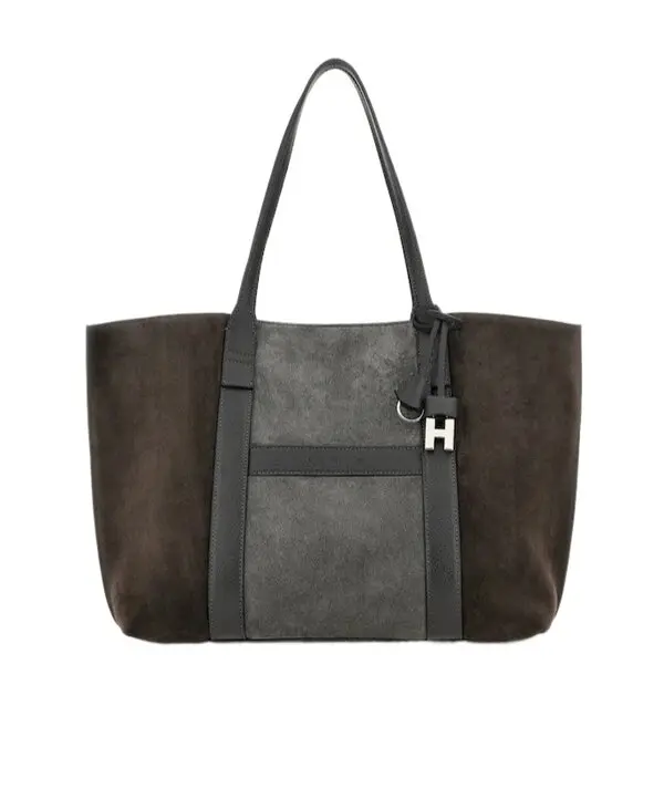 Hogan Script Shopping Bag Medium - Brown-grey