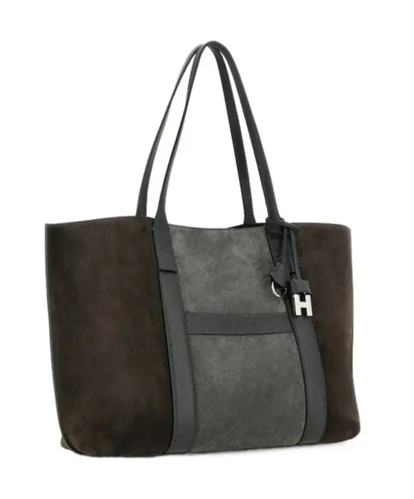 Hogan Script Shopping Bag Medium - Brown-grey