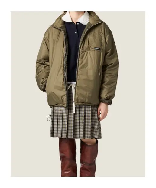 Miu Miu Down Jacket With Ripstop Fabric And Windproof Properties