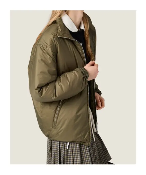 Miu Miu Down Jacket With Ripstop Fabric And Windproof Properties