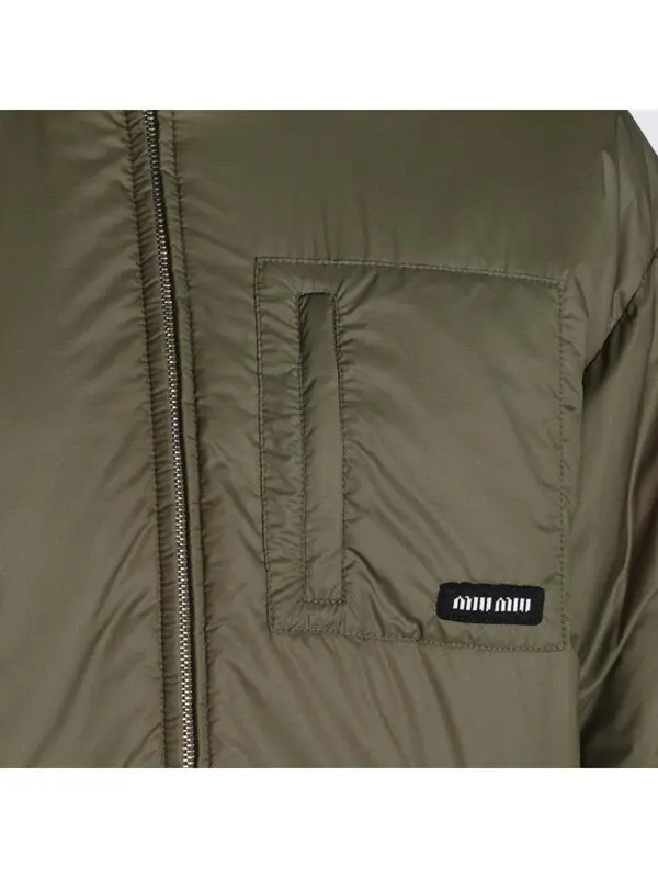 Miu Miu Down Jacket With Ripstop Fabric And Windproof Properties - Forest Green