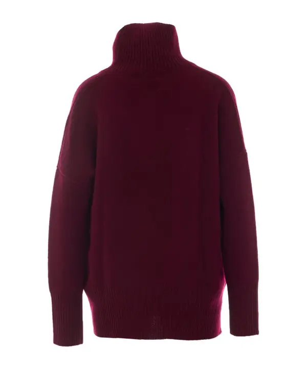 LISA YANG Asymmetric Hem Mock Neck Sweater