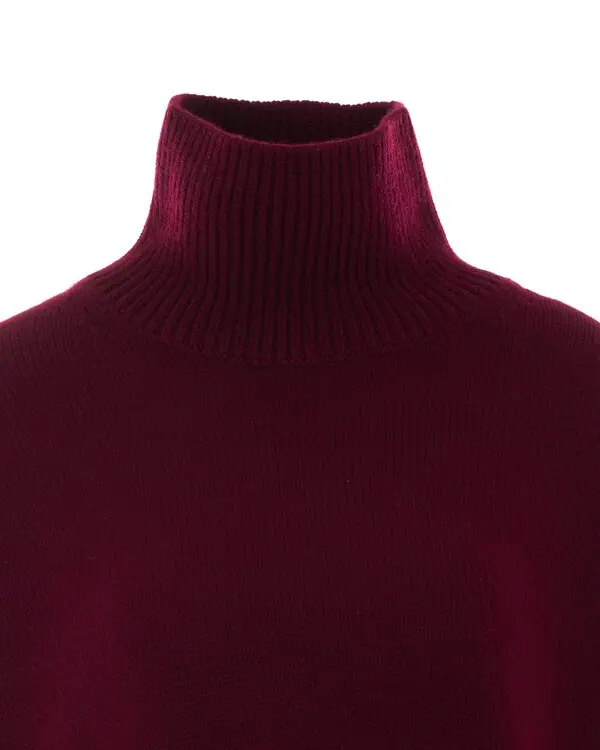 LISA YANG Asymmetric Hem Mock Neck Sweater