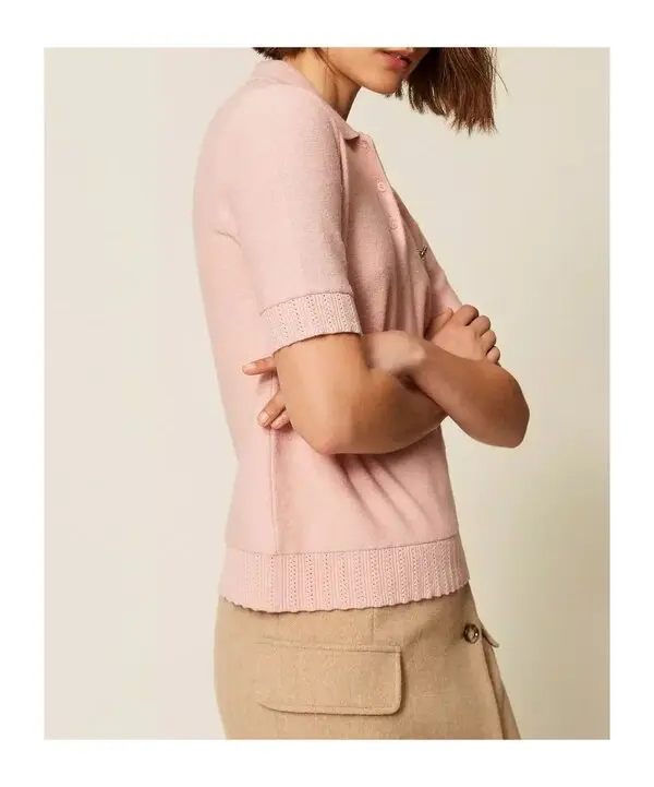 TWINSET Brooch-embellished Polo Shirt