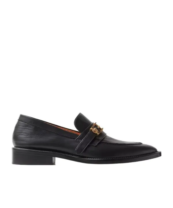 Versace Primo Leather Loafers With Medusa Hardware