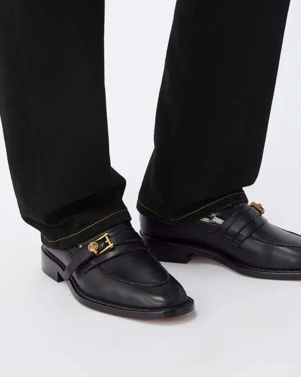 Versace Primo Leather Loafers With Medusa Hardware