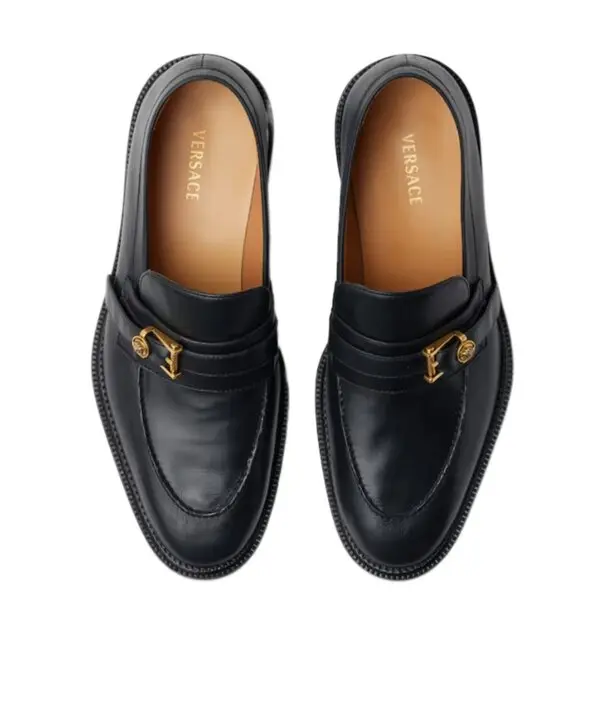Versace Primo Leather Loafers With Medusa Hardware