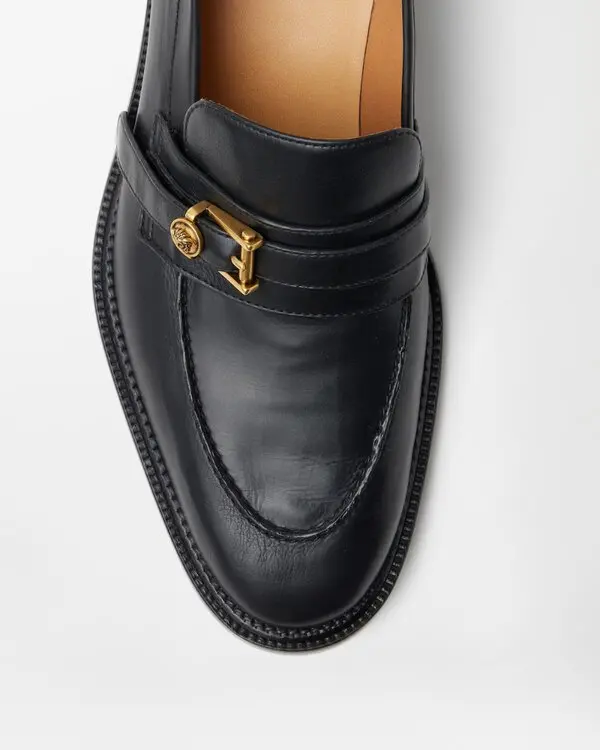 Versace Primo Leather Loafers With Medusa Hardware