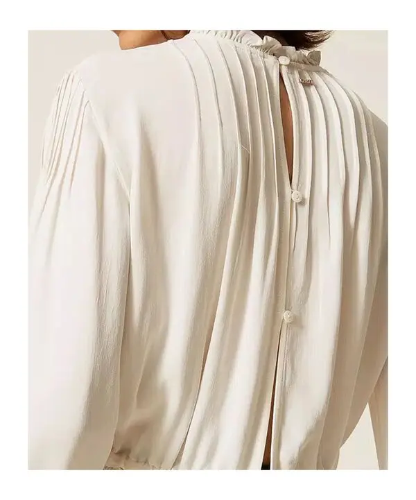 TWINSET Lace Panel Long Sleeve Top
