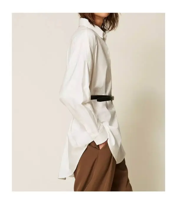 TWINSET Belted Poplin Shirt